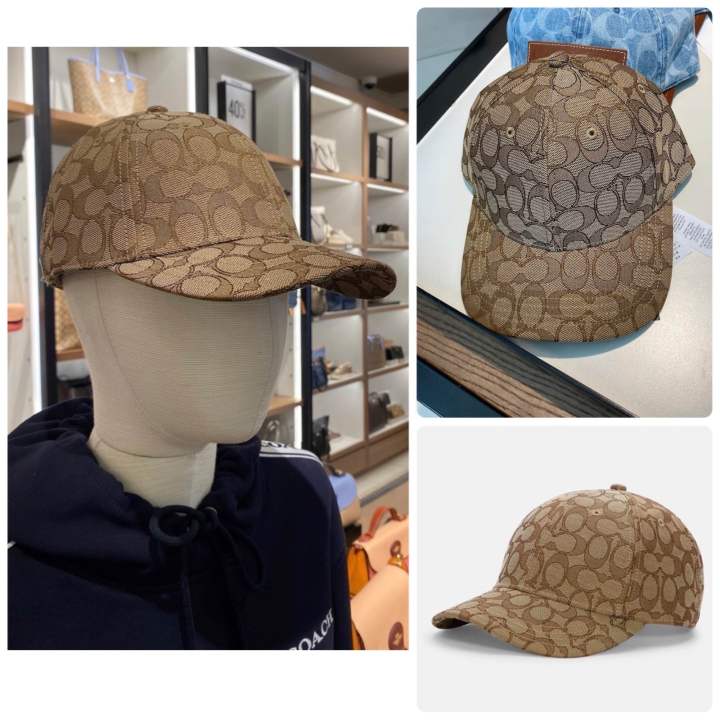 แท้💯% 📍Coach Signature Hat ปรับขนาดได้นะคะ | Lazada.co.th