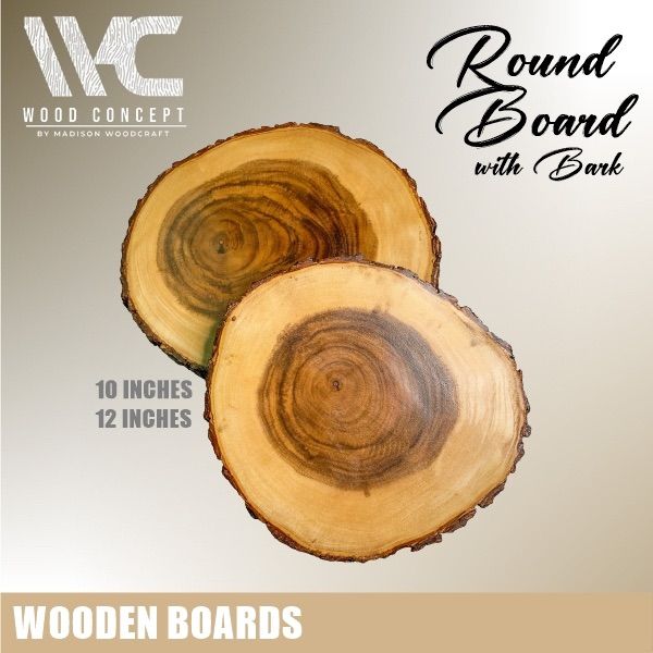 Wooden Round Log Board with Bark | Lazada PH