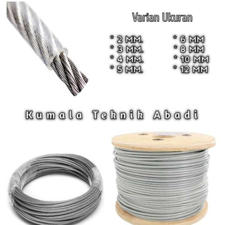 Promo Tali Sling Baja Lapis Plastik 2 mm Kawat Seling PVC Wore Rope | Lazada Indonesia