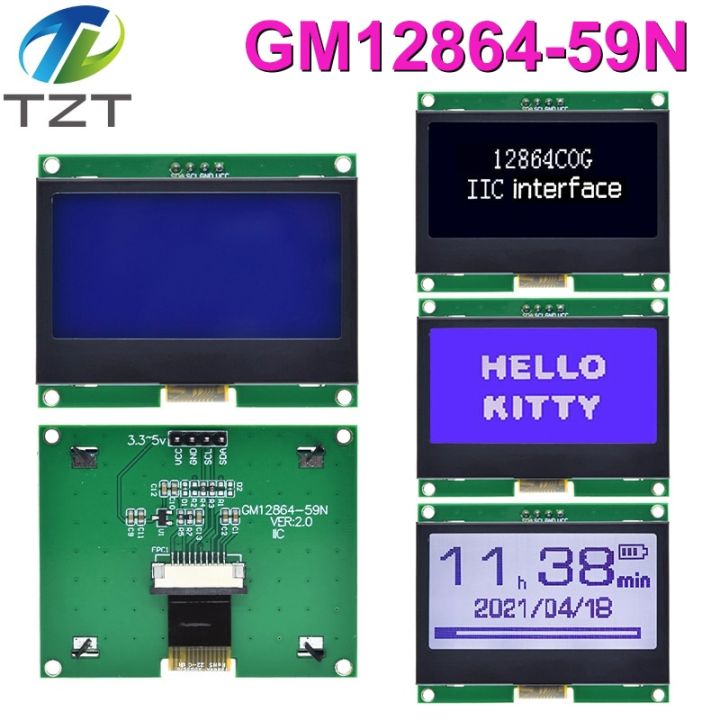 Tzt 12864 Iic Lcd Module 128x64 I2c St7567s Cog Graphic Display Screen Board Lcm Panel 128x64
