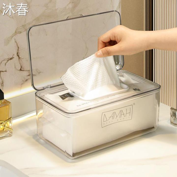 Simple Transparent Dustproof Cover Tissue Box Home Use Face Towel ...