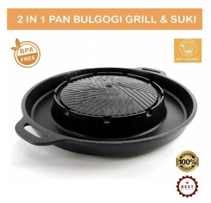 BBQ plate 2 in 1 grill dan shabu / barbeque grill plate / bbq bulgogi ...