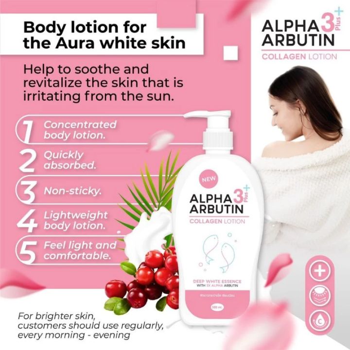 Alpha arbutin collagen lotion 3 plus 500 ml | Lazada Indonesia