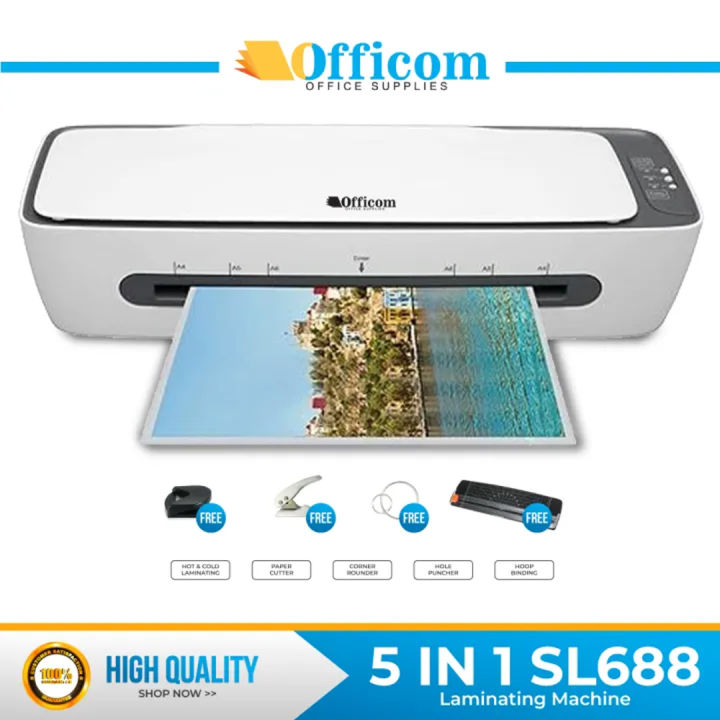 Officom 5in1 SL688 Laminating Machine A4/A3 Size Laminator with Paper ...