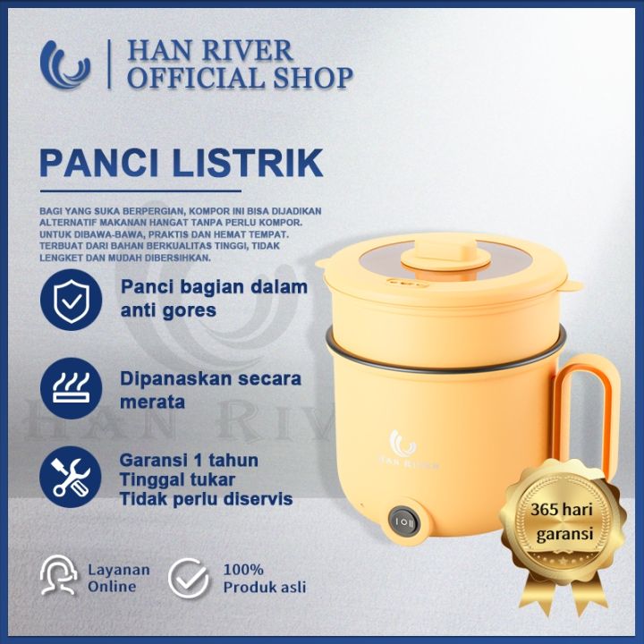 HAN RIVER Panci Listrik 2L Kompor listrik pintar Pelajar Pot Portable ...
