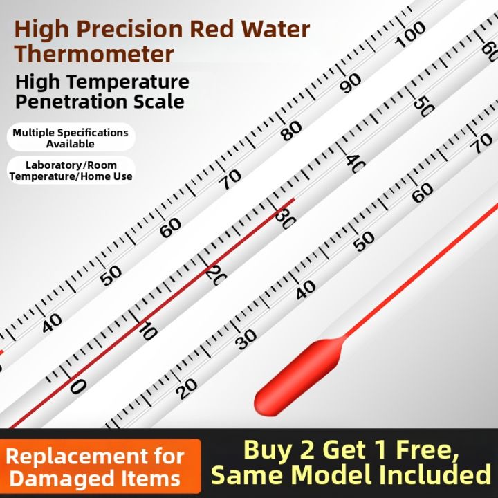 High Precision Glass Thermometer Red Water Oil Temperature Industrial ...