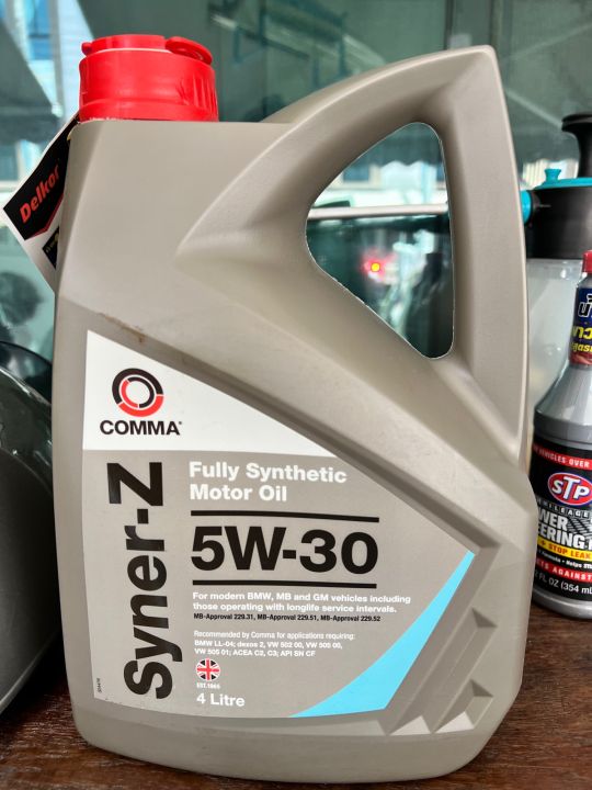 น้ำมันเครื่อง สังเคราะห์แท้ Comma Syner-Z 5w30 สำหรับเครื่องยนต์ เบนซิน ...