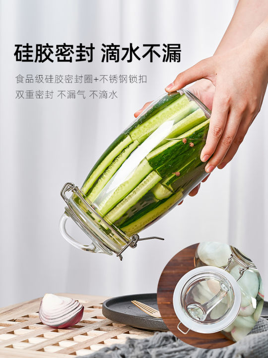Large Size Glass Kimchi Jar Home Use Sealed Storage Container for ...