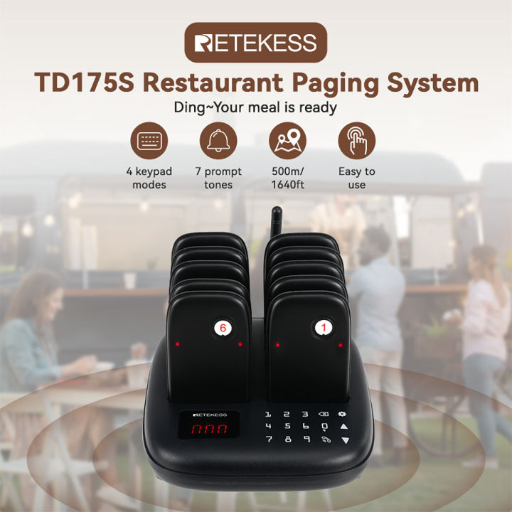 Retekess TD175 Restaurant Pager System, Wireless Calling System,Set ...