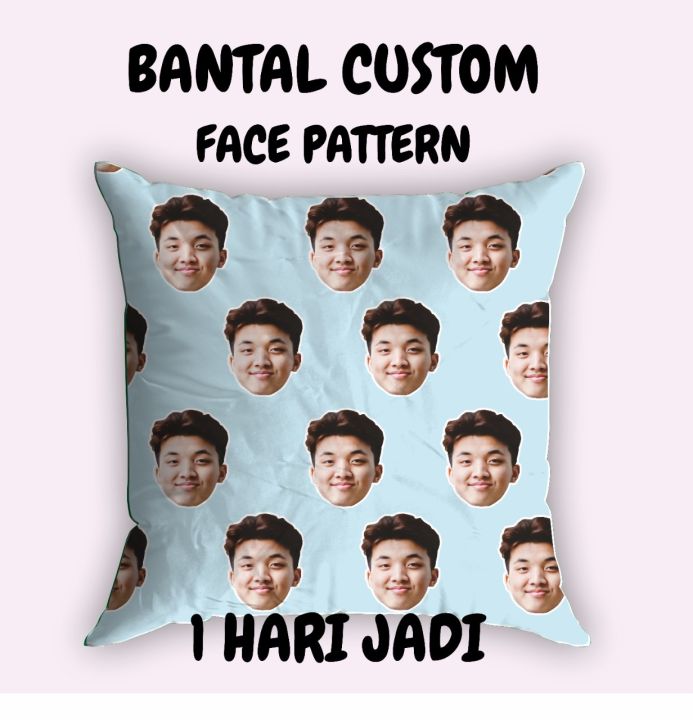 Bantal Foto Custom FACE PATTERN 1 Hari Jadi | Lazada Indonesia