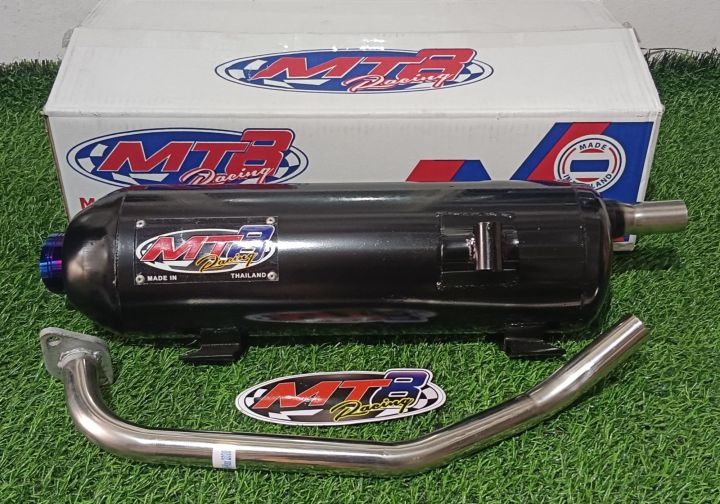 MT8 SHINY BLACK TITANIUM TIP PIPE (STANDARD ELBOW)AEROX V1 V2/NMAX V1 ...