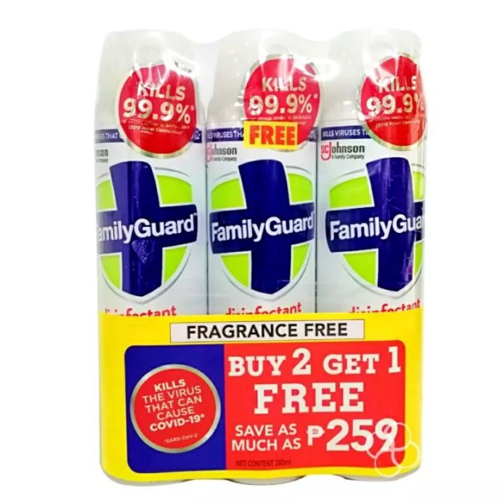Family Guard Disinfectant Air Spray Fragrance Free | 280ml x 3 | Lazada PH