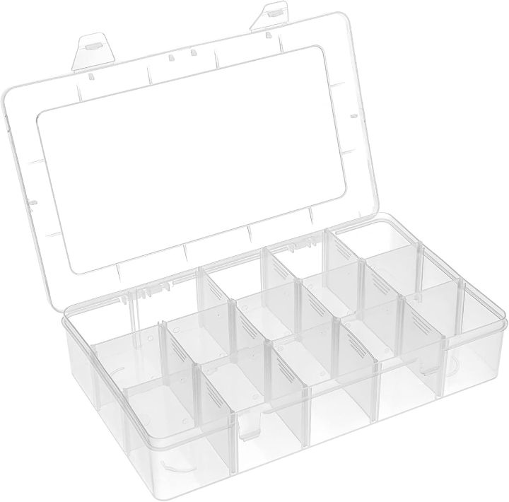 15/18/28 Grids Plastic Clear Organizer Box Bead Storage Containers with ...