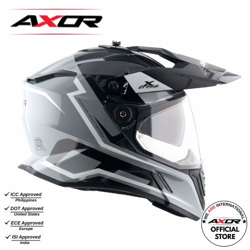 AXOR X-Cross Flagstaff Full Face Helmet Dual Visor Adventure Motorcycle ...