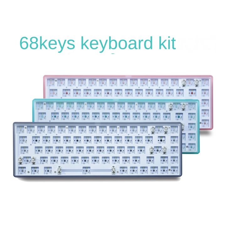 Novice 68key 3-mode Hot Swap White Light Mechanical Keyboard Kit 2.4Ghz ...