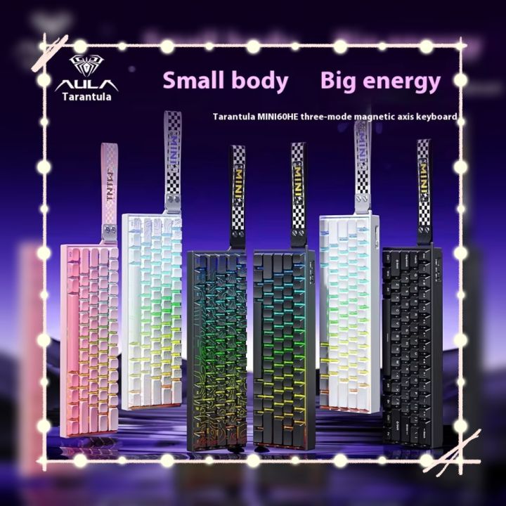 AULA MINI 60 HE Magnetic Axis Gaming Mechanical Keyboard Wireless Tri ...