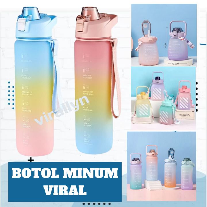 Botol Minum Viral Motivasi Tiktok Gemoy Kotak Tritan Murah Lucu Anak ...