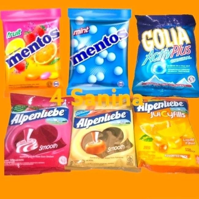 PERMEN MENTOS 1 PACK ISI 50 PCS / PERMEN GOLIA / PERMEN ALPENLIEBE ...