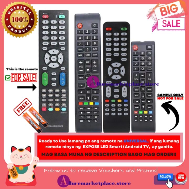 Ready to Use Universal TV Remote for EXPOSE Smart TV Android EXPOSE ...