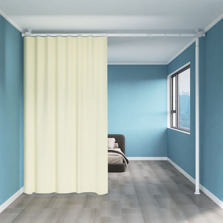 No-Drill Adjustable Rods Curtain Rod Living Room Partition Sliding Door ...