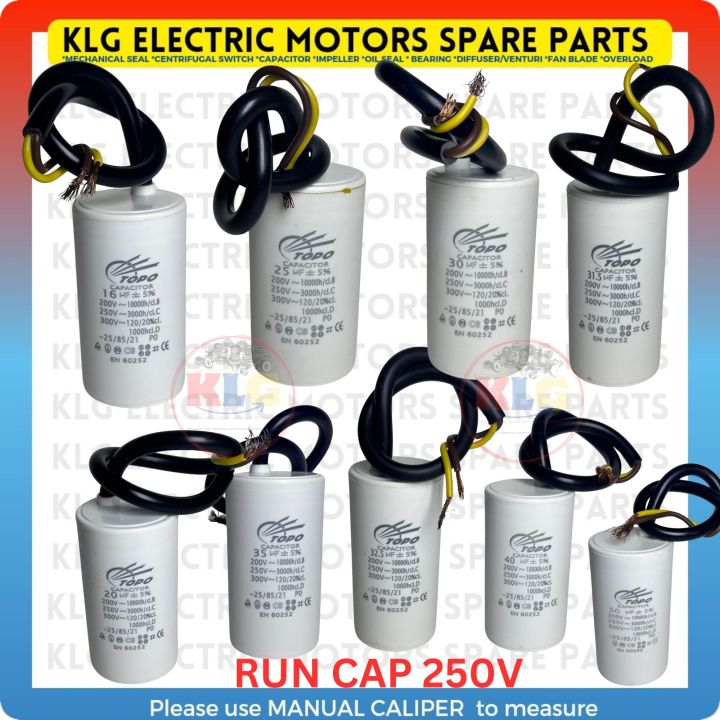 Topo Run cap 16uf 20uf 25uf 30uf 40uf 50uf 250v water pump parts ...