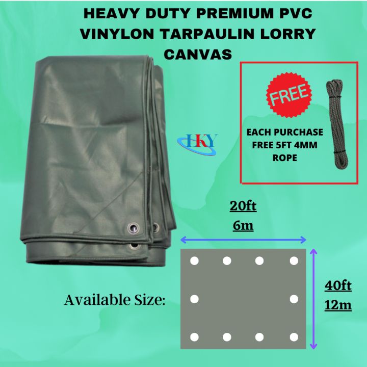 LKY Lorry Heavy Duty Canopy Canvas PVC tarpaulin Nylon Olive Green ...