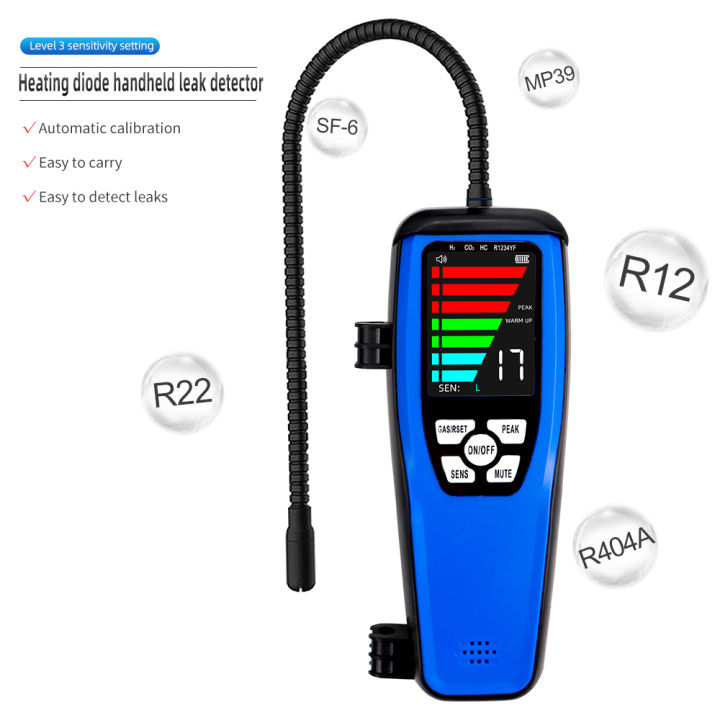 Refrigerant Leak Detector Heated Diode Sensor Halogen Gas Analyzer ...