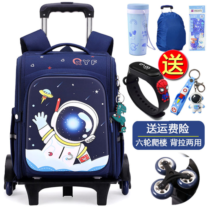 Primary School Student Trolley School Bag Boy Grade Waterproof Six ...