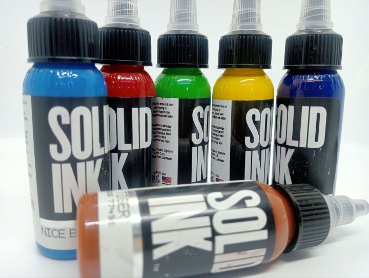สีสักลายแท้ solid ink 1 ออนซ์ | Lazada.co.th