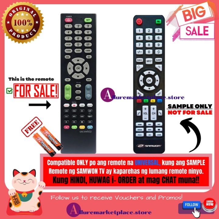 SAMWON Ready to Use Universal TV Remote for SAMWON SMART LCD LED TV ...