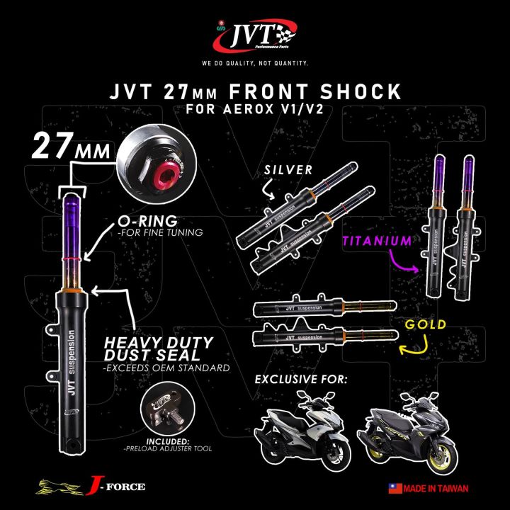 JVT FRONT SHOCK / FORK / SUSPENSION ONLY TITANIUM 27MM FOR AEROX V1 ...
