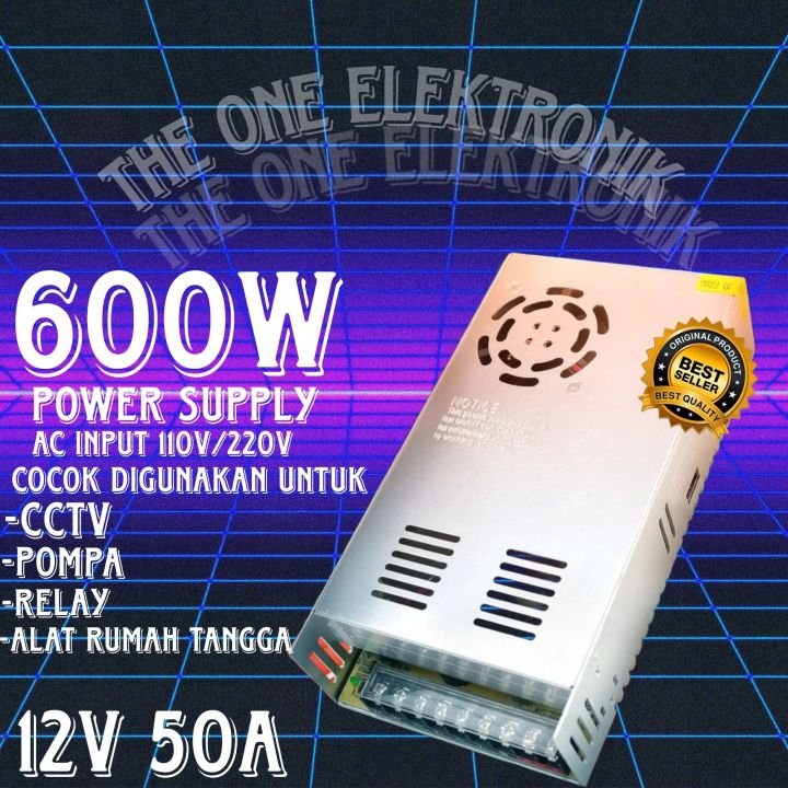 PSU 50A 12V 600W Power Supply 12Volt 50 Amper TRAFO/TRAVO INDOOR 50A ...