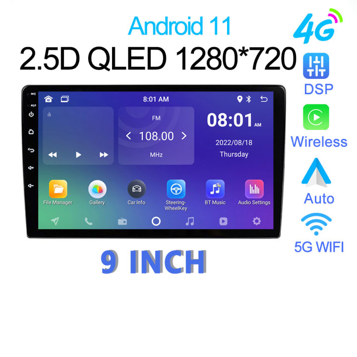 7/ 9/10 /Inch Android 11 Radio Stereo Mobil 4GB RAM 32GB/64GB ROM Bluetooth WiFi GPS Navigasi ...