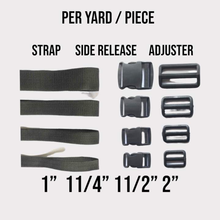 STRAP | ADJUSTER | BUCKLE Per Yard Nylon Strap | Strap Adjuster | Side ...