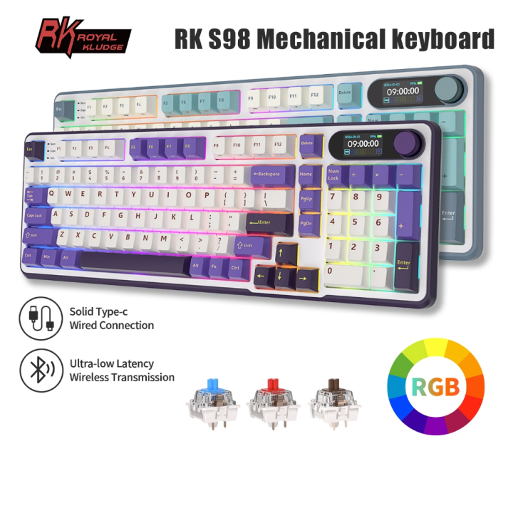 RK ROYAL KLUDGE S98 98 Keys Wireless Mechanical Keyboard RGB 3-Mode ...