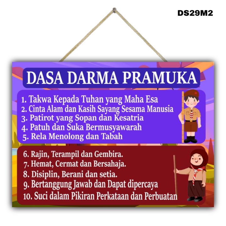 Hiasan dinding Poster DASA DARMA PRAMUKA gantungan dinding edukasi ...