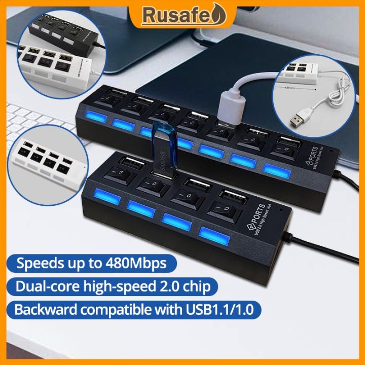 ⚡【Ready stock】FREE Shipping+COD⚡ 7-Port HUBs High Speed USB 3.0 Multi ...