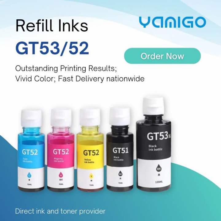 Premium GT51 GT53 refill dye ink suitable for HP Deskjet GT5810 GT5820 ...