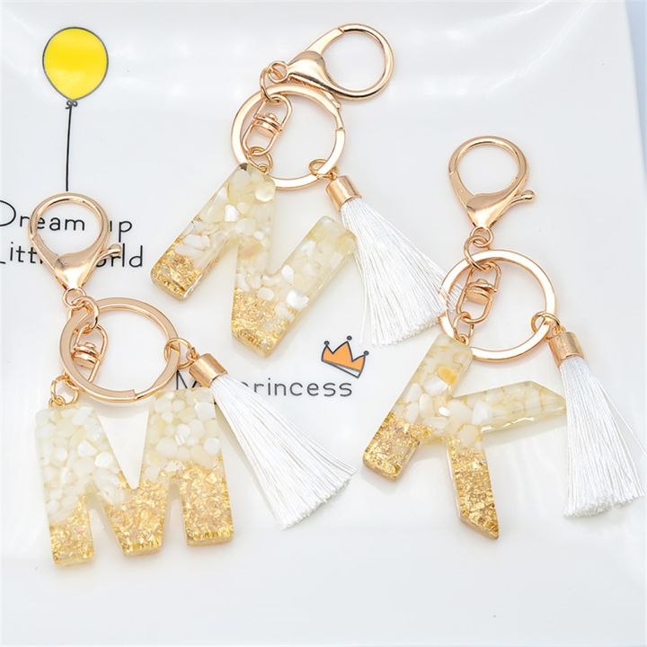 1Pc Car Keychain Fashion Alphabet Tassel Personalized Ornaments Key ...