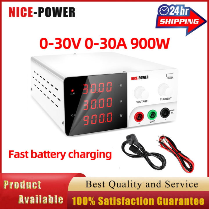 NICE-POWER Adjustable DC Power Supply 30V 30A 900W High Power with 4 ...
