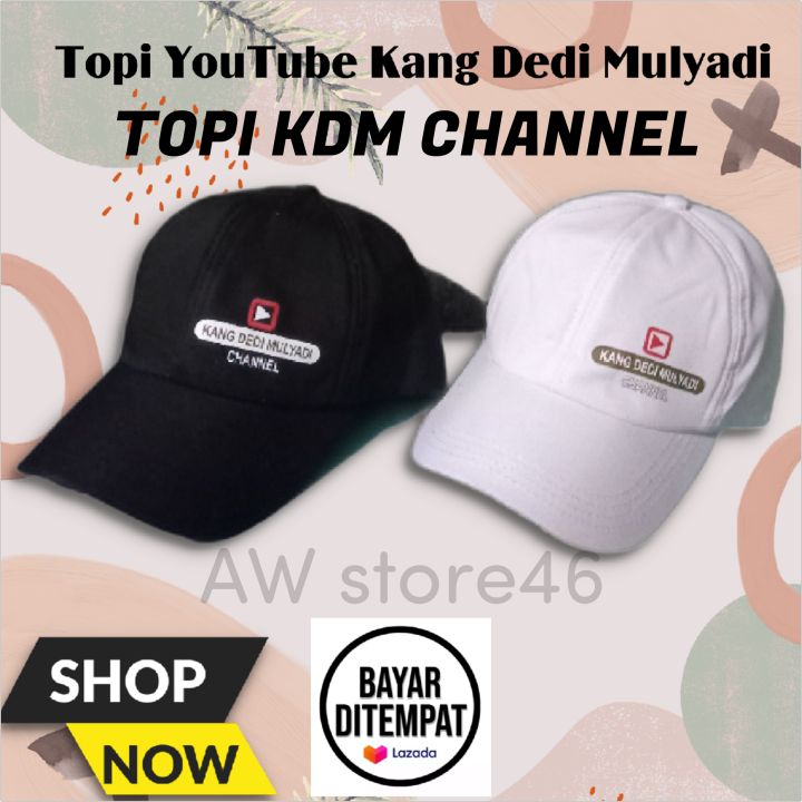 topi KDM channel beli1 gratis 1 /topi kang Dedi Mulyadi channel/topi youtub hitam dan putih ...