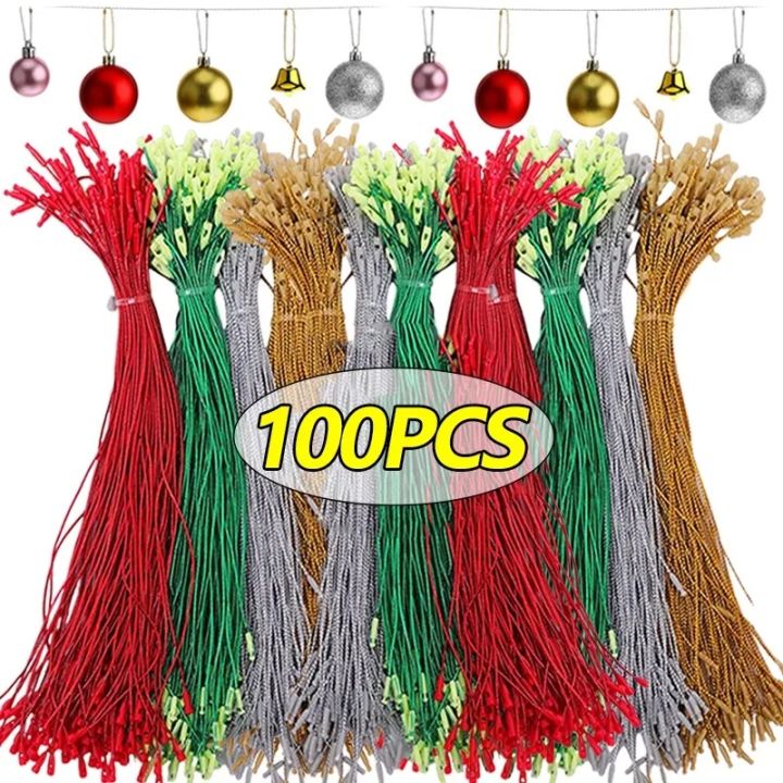 Christmas Ornaments Ropes Xmas Tree Ball Hanger String Ribbon Hook Tag ...
