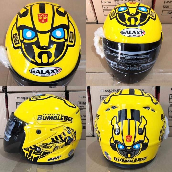 Helm Anak SNI Motif Transformer Bumblebee Kuning Glossy Termurah ...