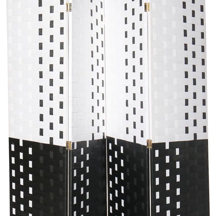 4 Panel Folding Room Divider Screen Removable Storage Shelves Privacy ...