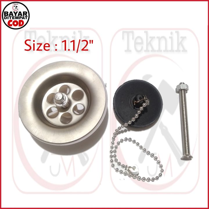 Afur Bibir Stainless Wastafel Saringan Cuci Tangan Ukuran Drat 1.1/2 ...