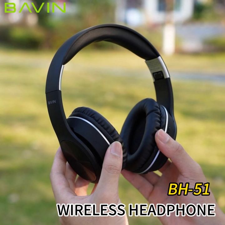 BAVIN BH51 Bluetooth Wireless Headphone Stereo Sounds Active Noise Reduction w/ Built-In ...