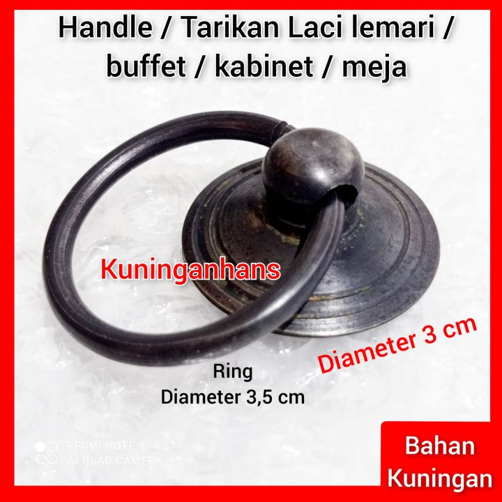 knop handle tarikan D3cm ring 3,5cm buffet meja lemari kabinet meja ...