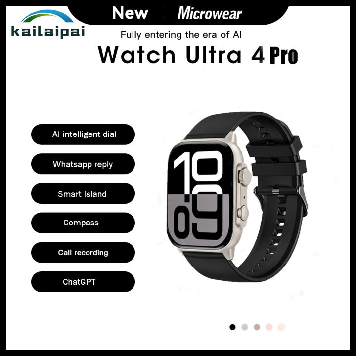 Microwear Smart Watch Ultra 4 Pro Series 10 49mm Gesture Answer ChatGPT ...