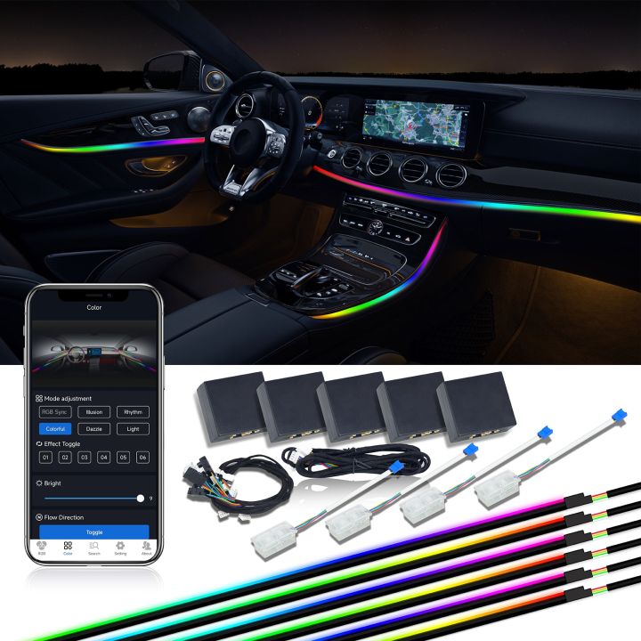 18 In1 Full Color Universal Symphony Car Ambient Lights Decoration ...