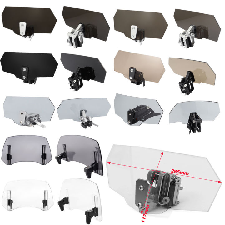 รถจักรยานยนต์ Universal Adjustable Windscreen Wind Deflector Windshield ...